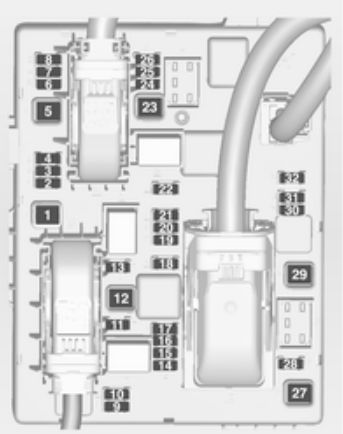 2010 G6 Vauxhall Astra fuse box diagram - StartMyCar